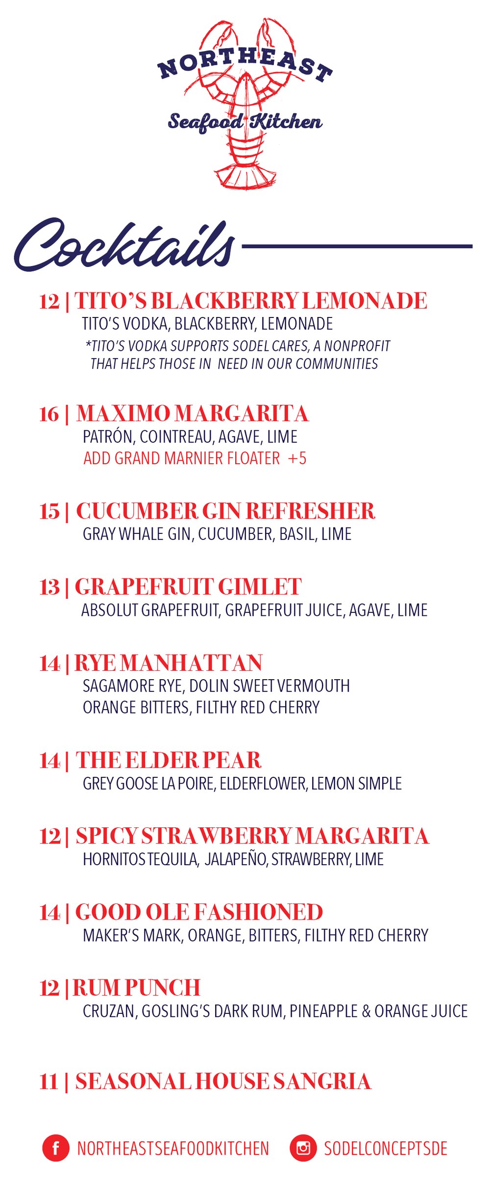 Menu | Seafood in Ocean View | Northeast Seafood Kitchen