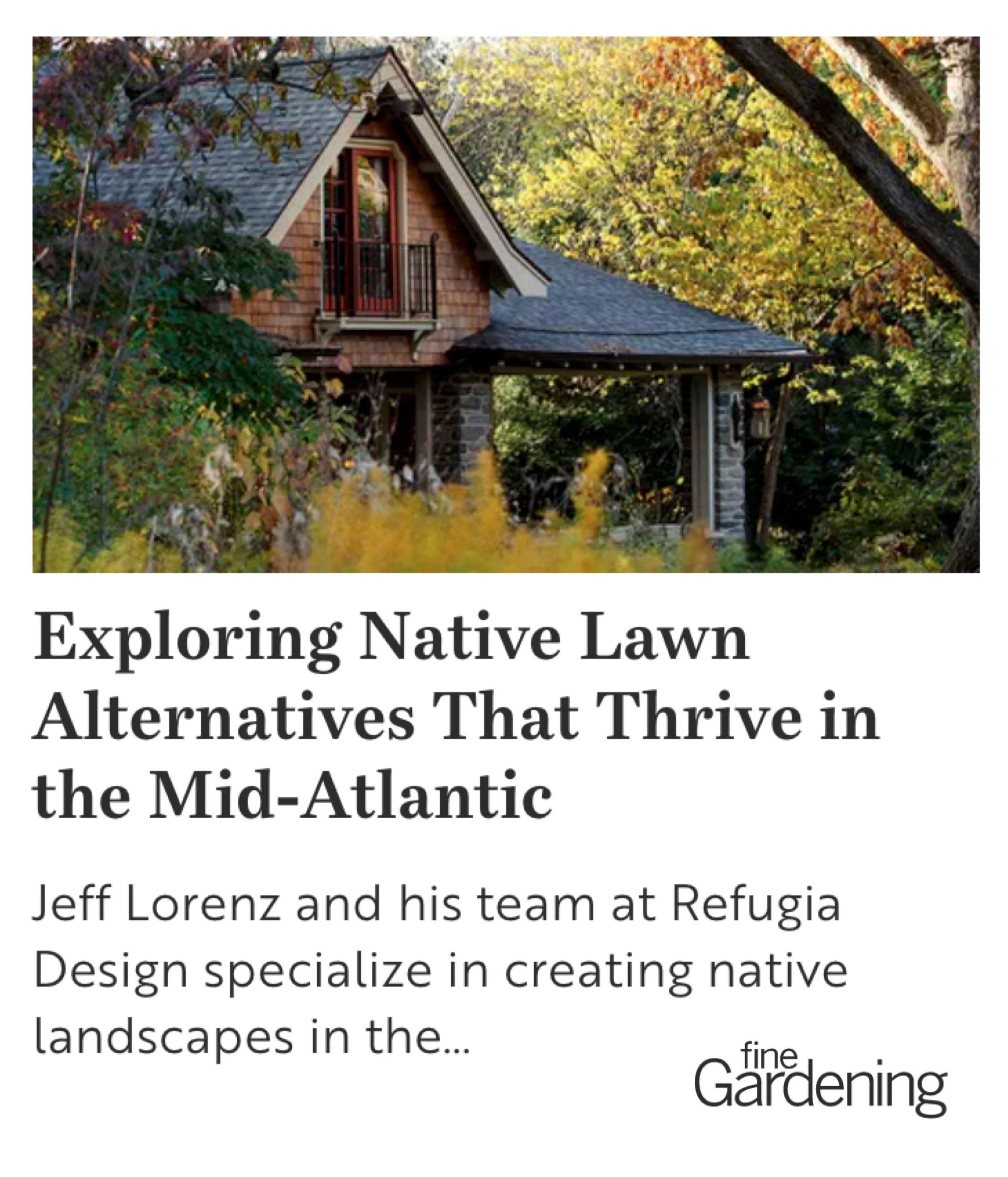 FINE GARDENING MAGAZINE — Refugia