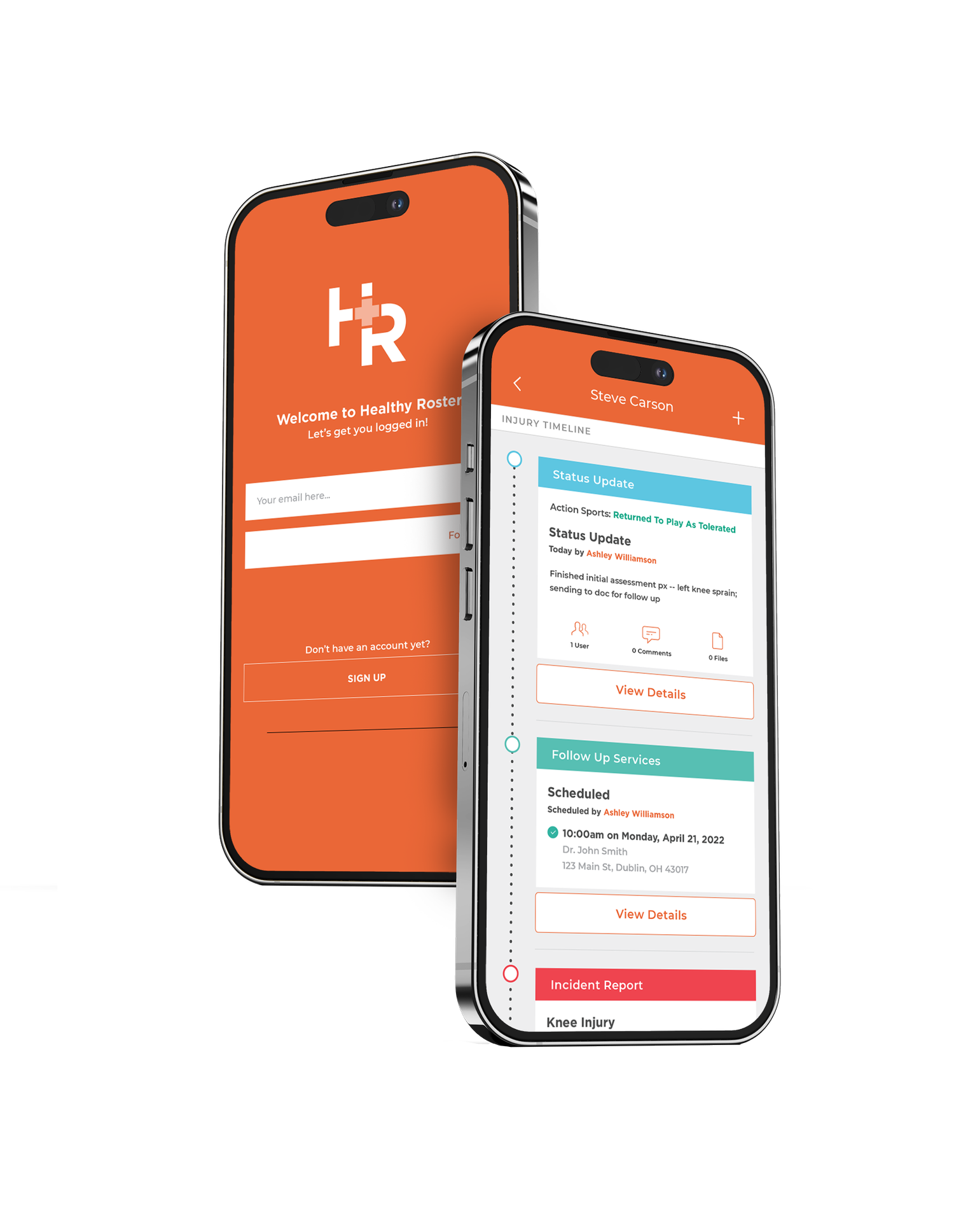 Outreach EMR Software for Athletic Training Documentation — Healthy Roster