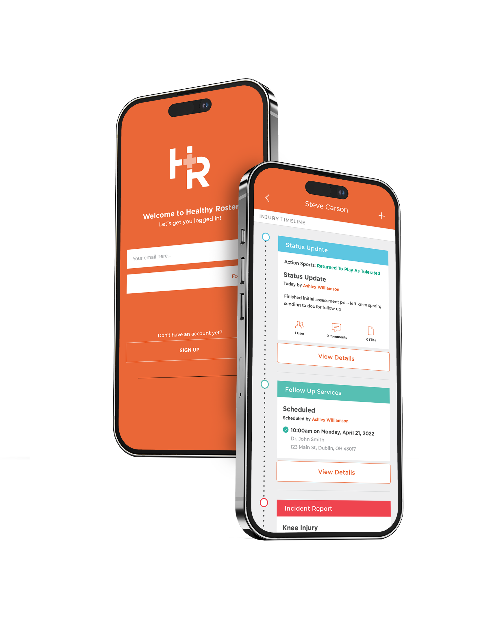 Outreach EMR Software for Athletic Training Documentation — Healthy Roster