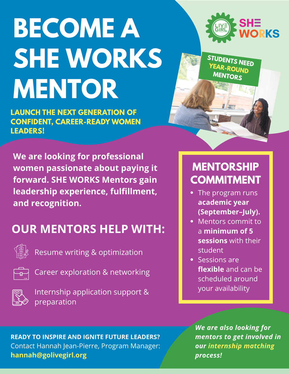 SHE WORKS Mentoring — LiveGirl