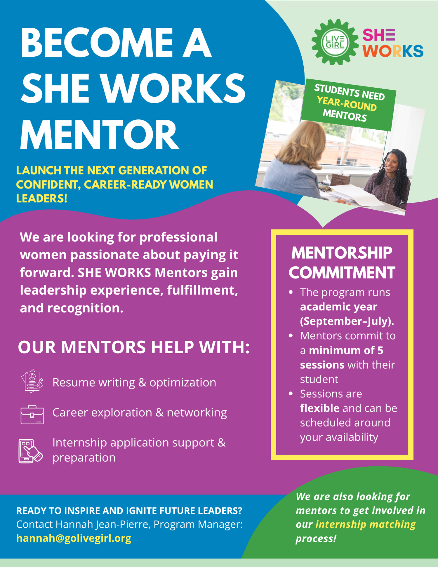 SHE WORKS Mentoring — LiveGirl
