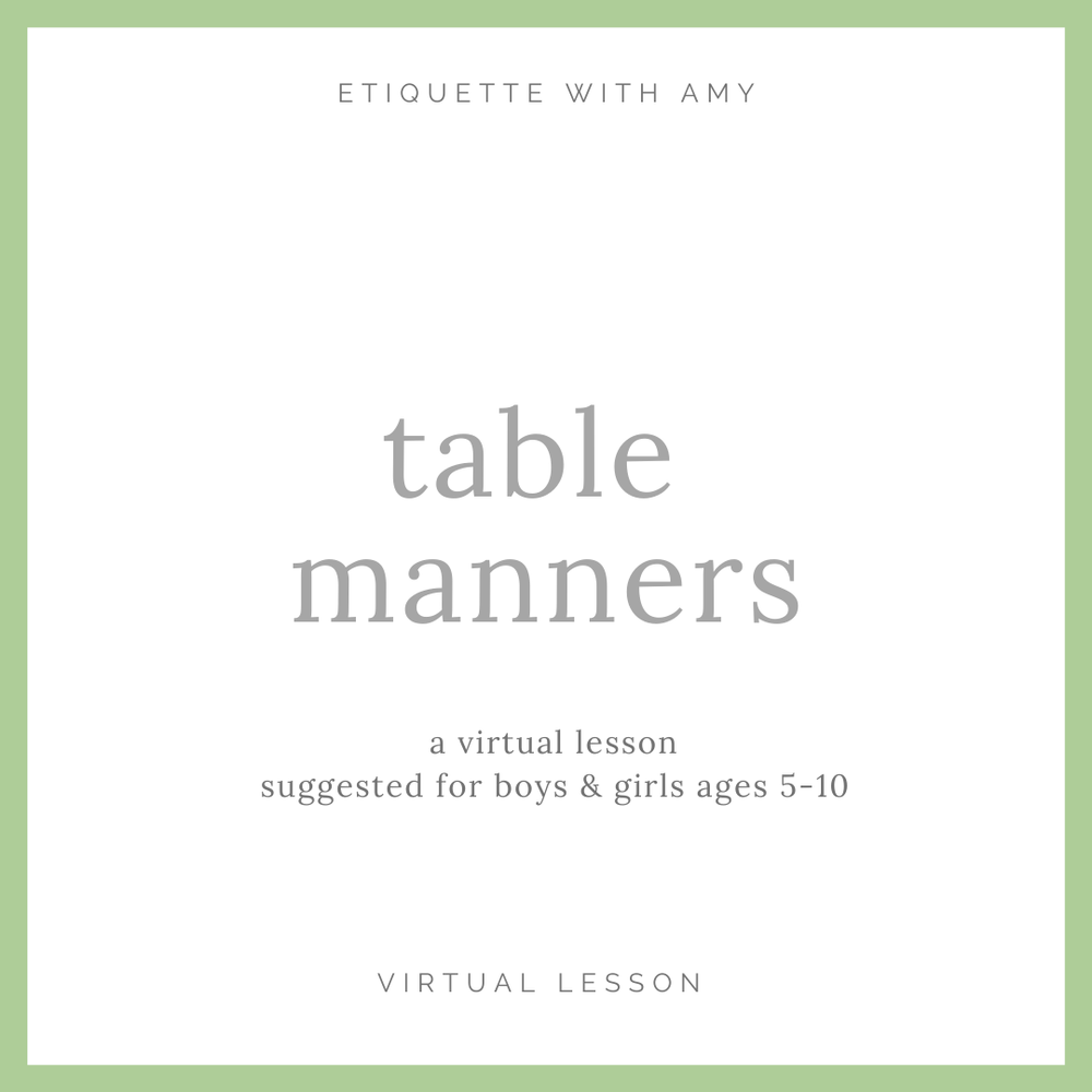 A List Of Table Manners