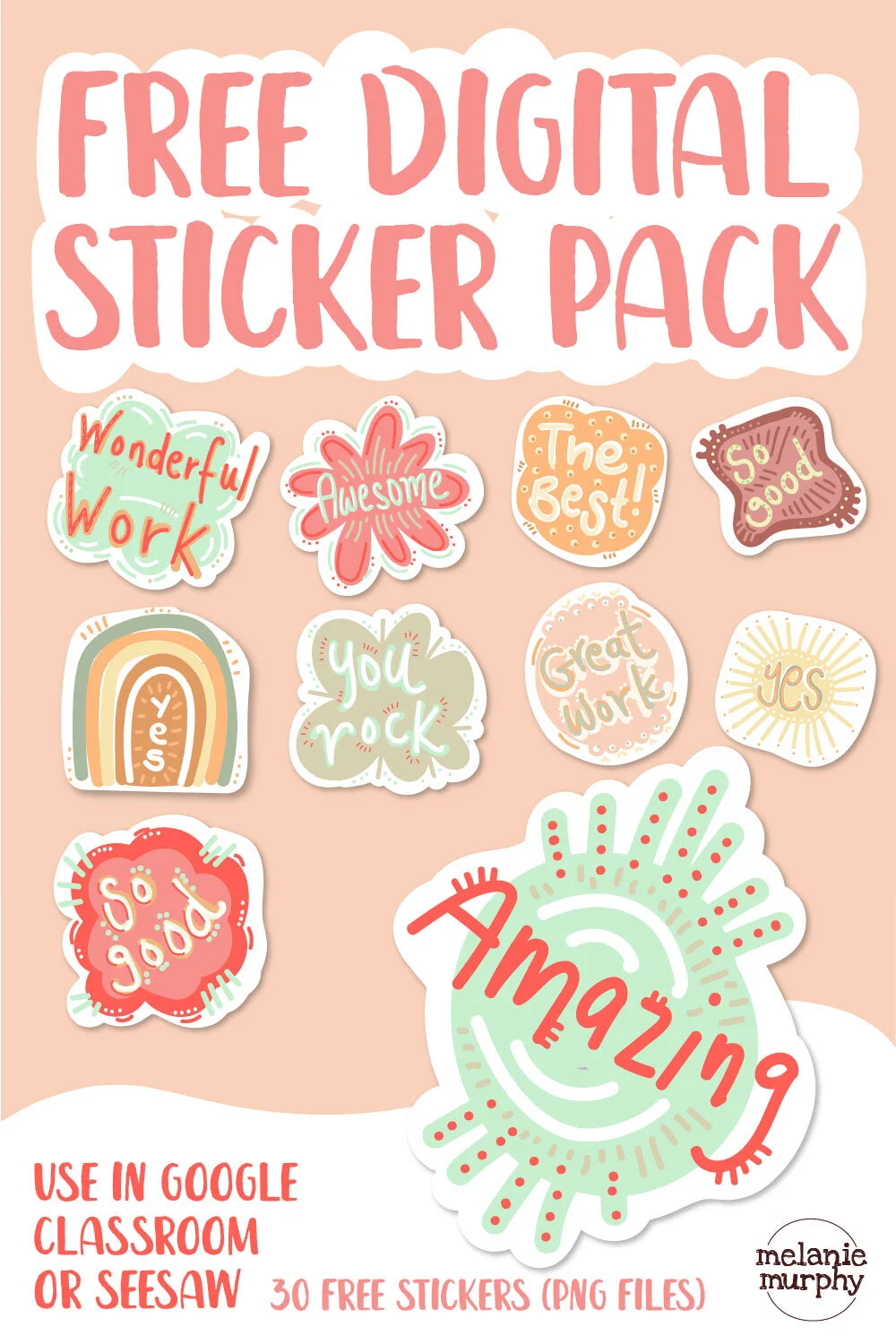 Free Digital Stickers for Google Classroom and SeeSaw — Melanie Murphy