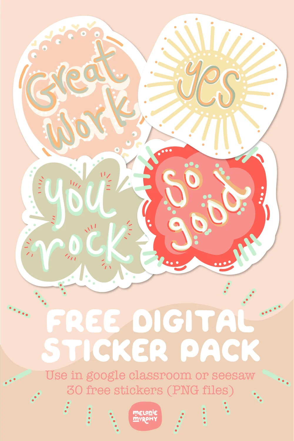 Free Digital Stickers for Google Classroom and SeeSaw — Melanie Murphy