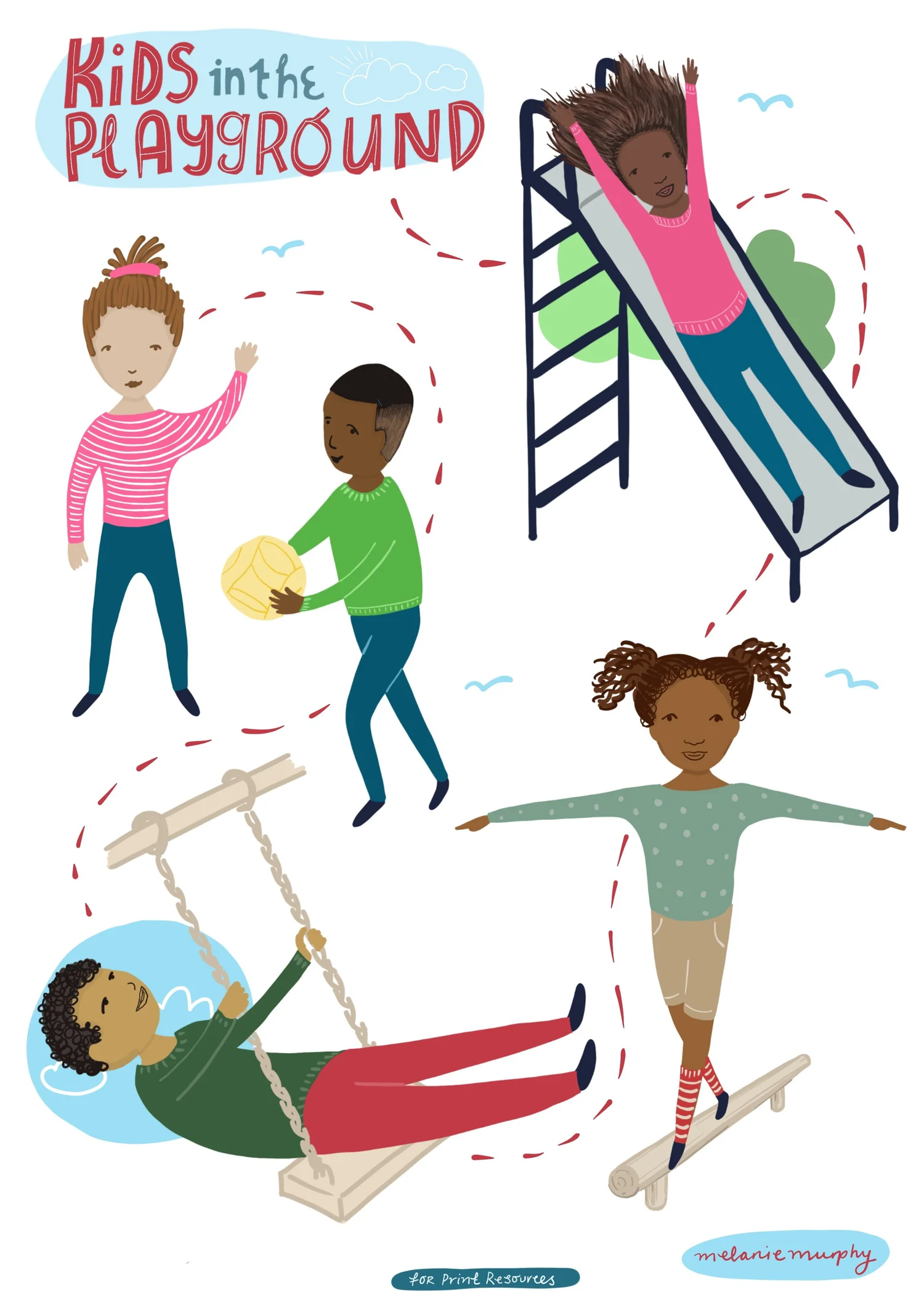 Playgrounds With Kids Clip Art