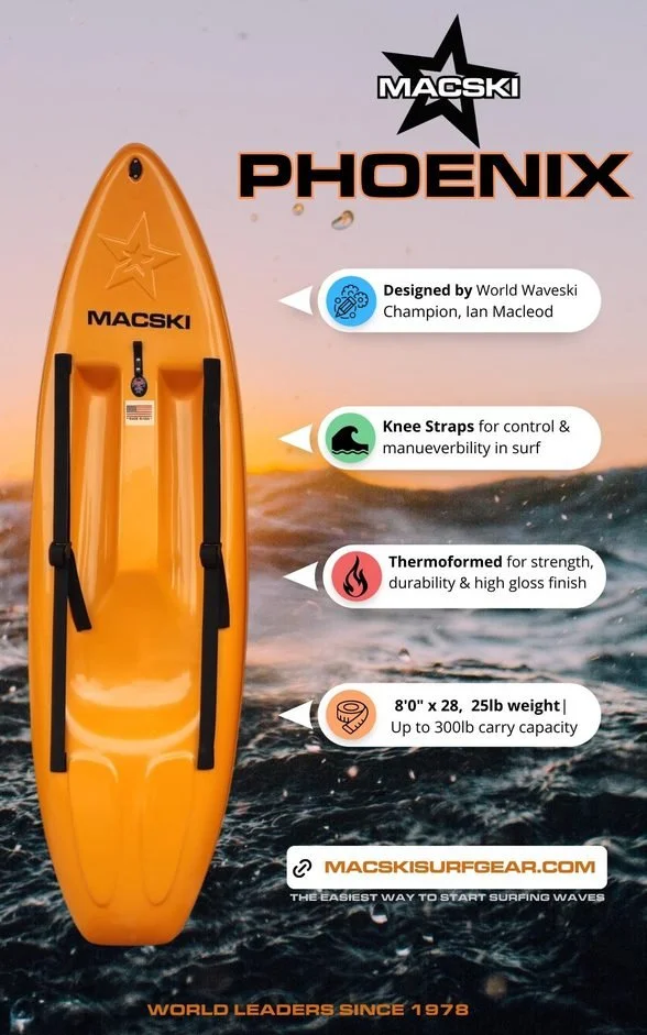 Phoenix Plastic Waveski - Sit On Top Surf Kayak — Macski Waveskis