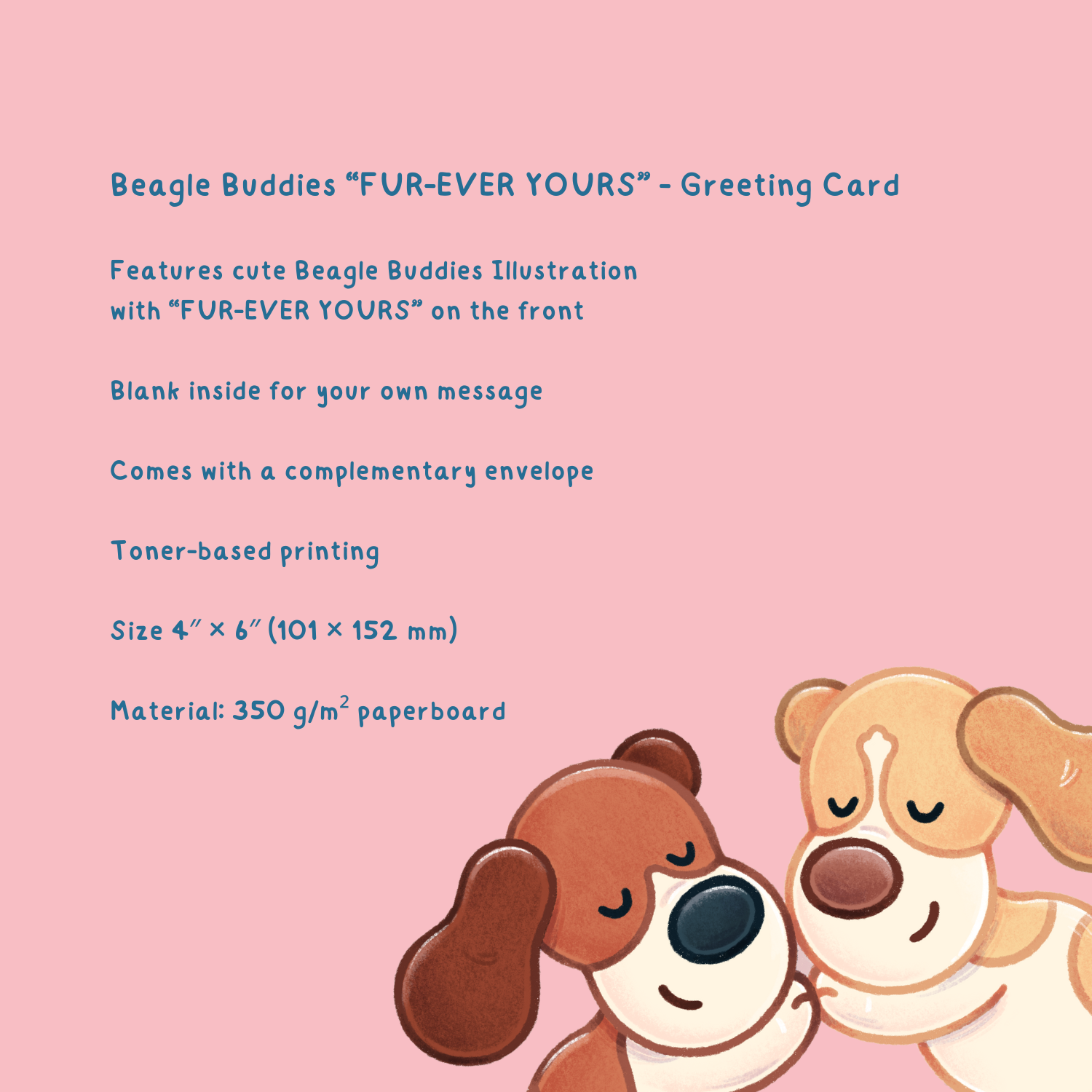 Beagle Buddies “FUREVER YOURS” - Valentine's Greeting Card — Rhi Sanderson