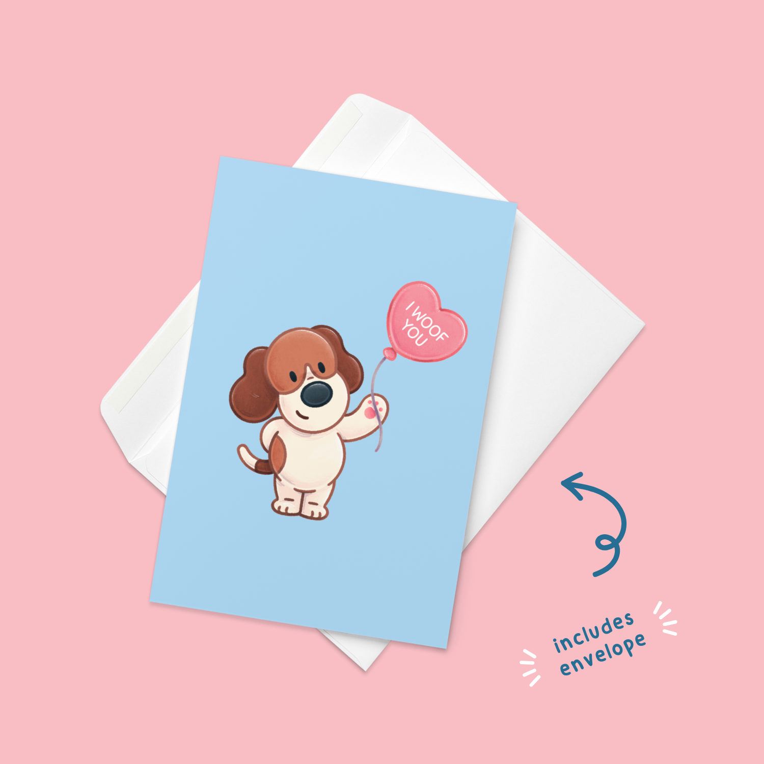 Beagle Buddies “I WOOF YOU” - Valentine's Greeting Card — Rhi Sanderson