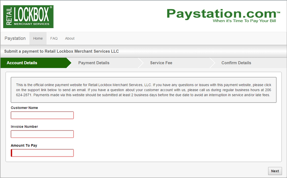 Paystation® — Retail Lockbox, Inc.
