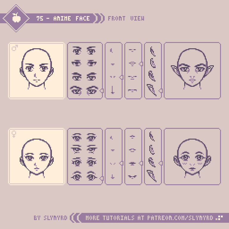 Pixelblog - 29 - Anime Faces and Hair — SLYNYRD