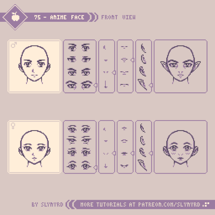 Pixelblog - 29 - Anime Faces and Hair — SLYNYRD