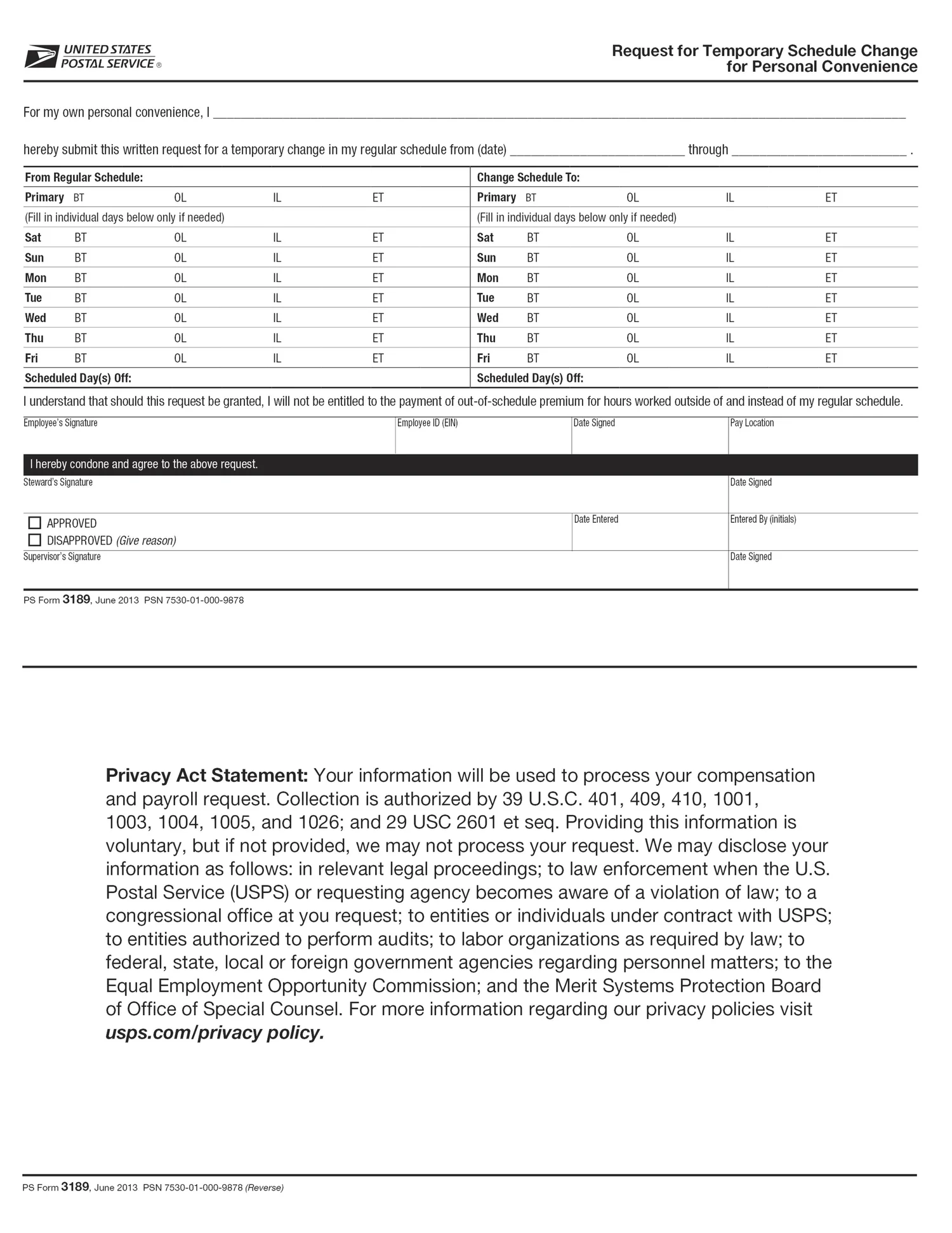 Forms — NALC Buckeye Branch 78 Columbus Ohio