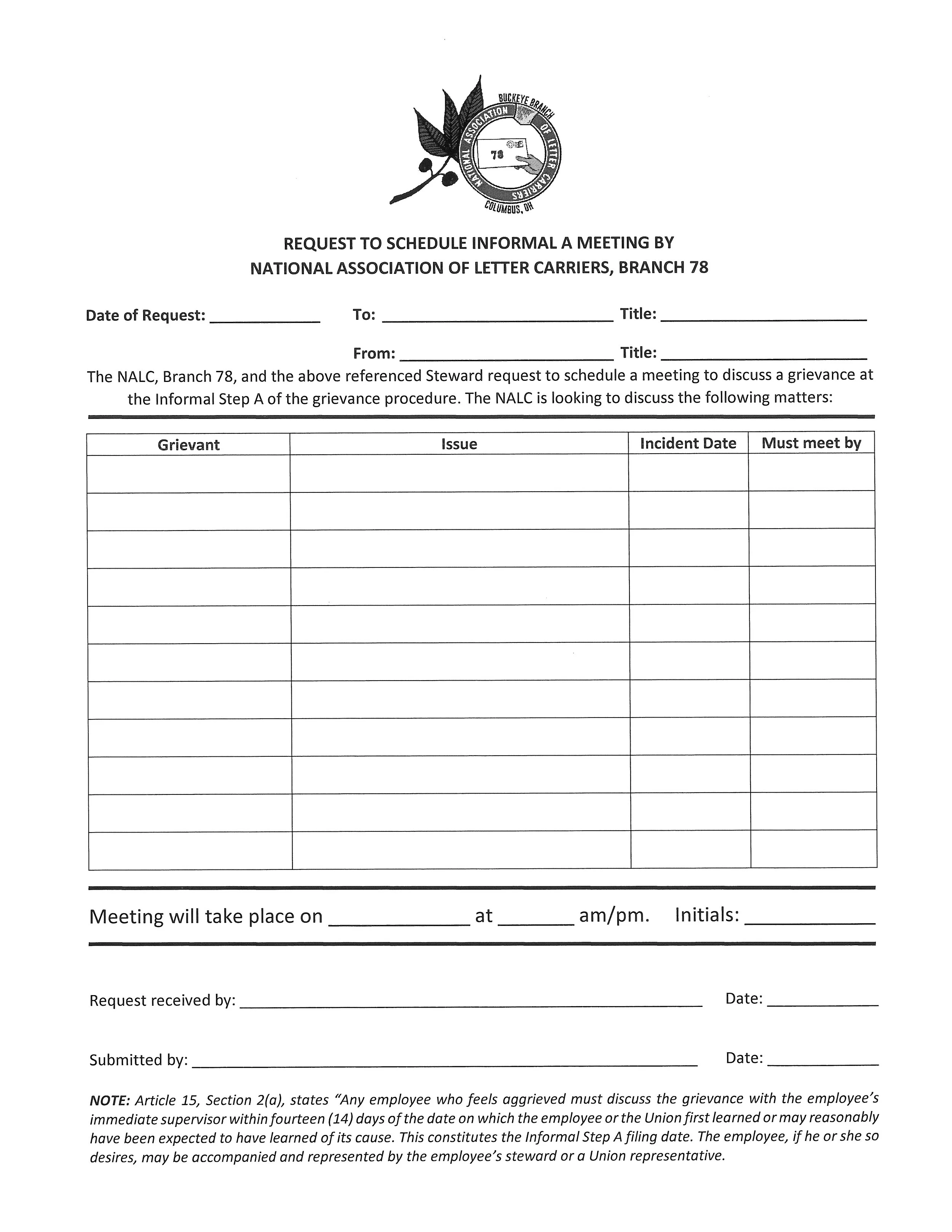 Stewards — NALC Buckeye Branch 78 Columbus Ohio