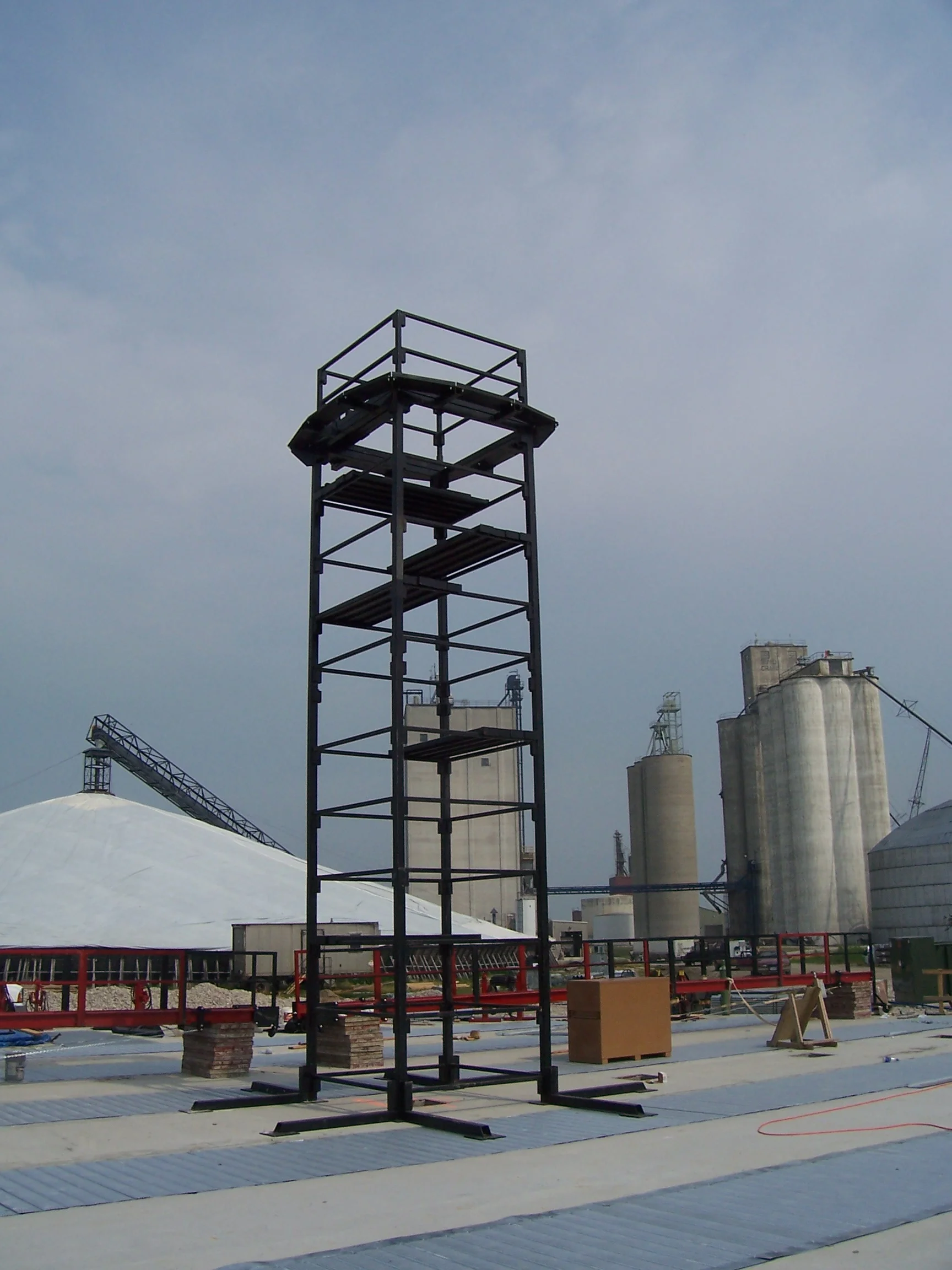 Roof Support Tower With Rolling Stairway — Bainter Construction