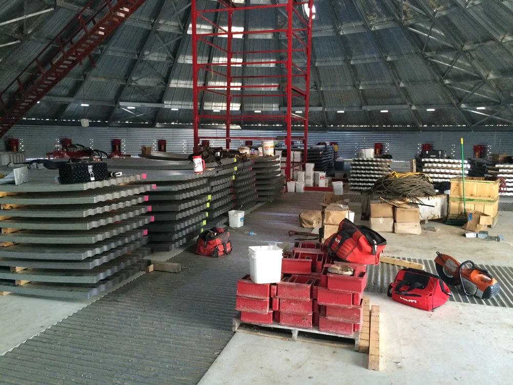 Roof Support Tower With Rolling Stairway — Bainter Construction