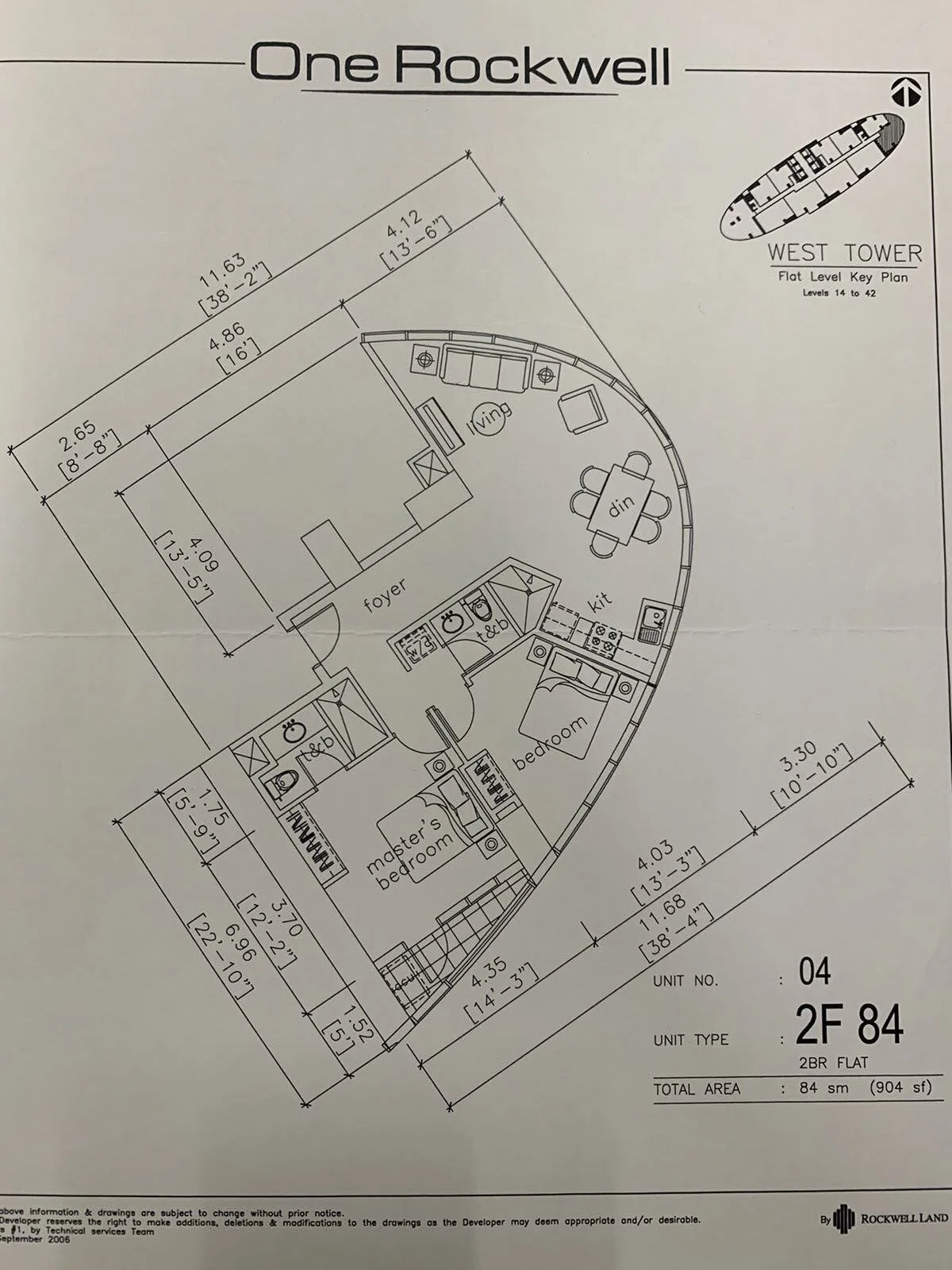 NOT FOR SALE: One Rockwell West Tower 29th floor 2 BR unit — Pangandian ...