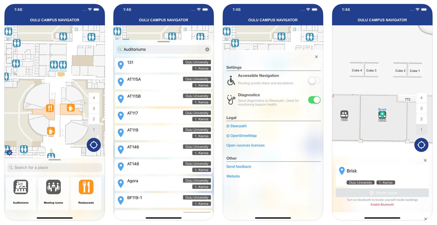 Indoor navigation application case study (Campus)