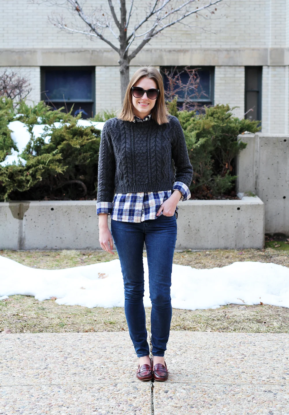 Flannel shirt with sweater online