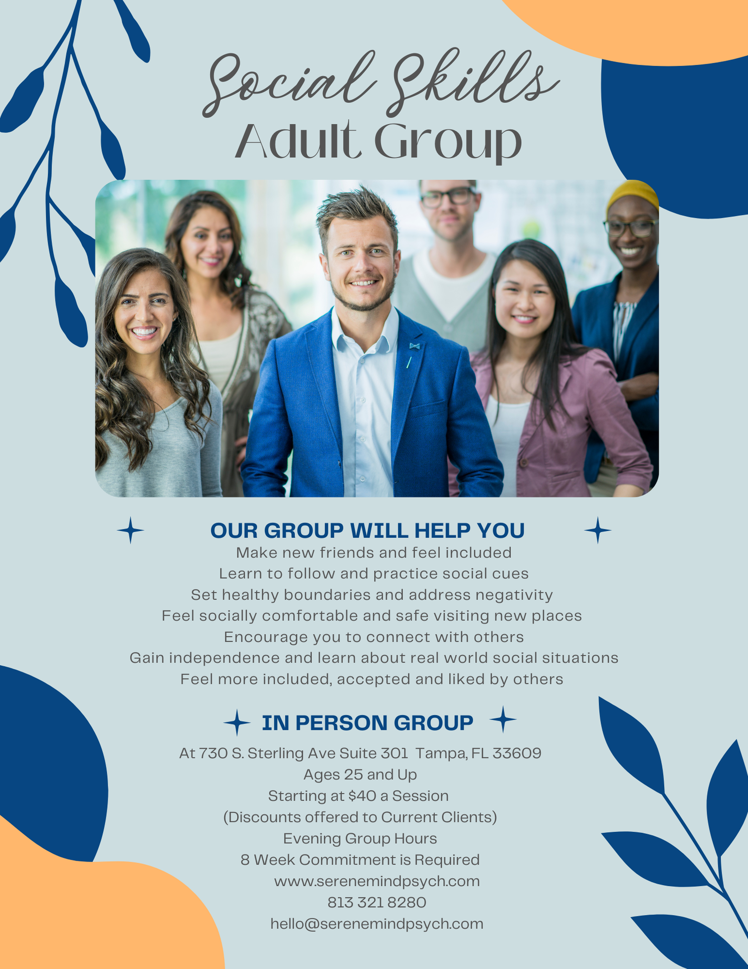 Adult Social Skills Group — Serene Mind Counseling + Evaluations ...