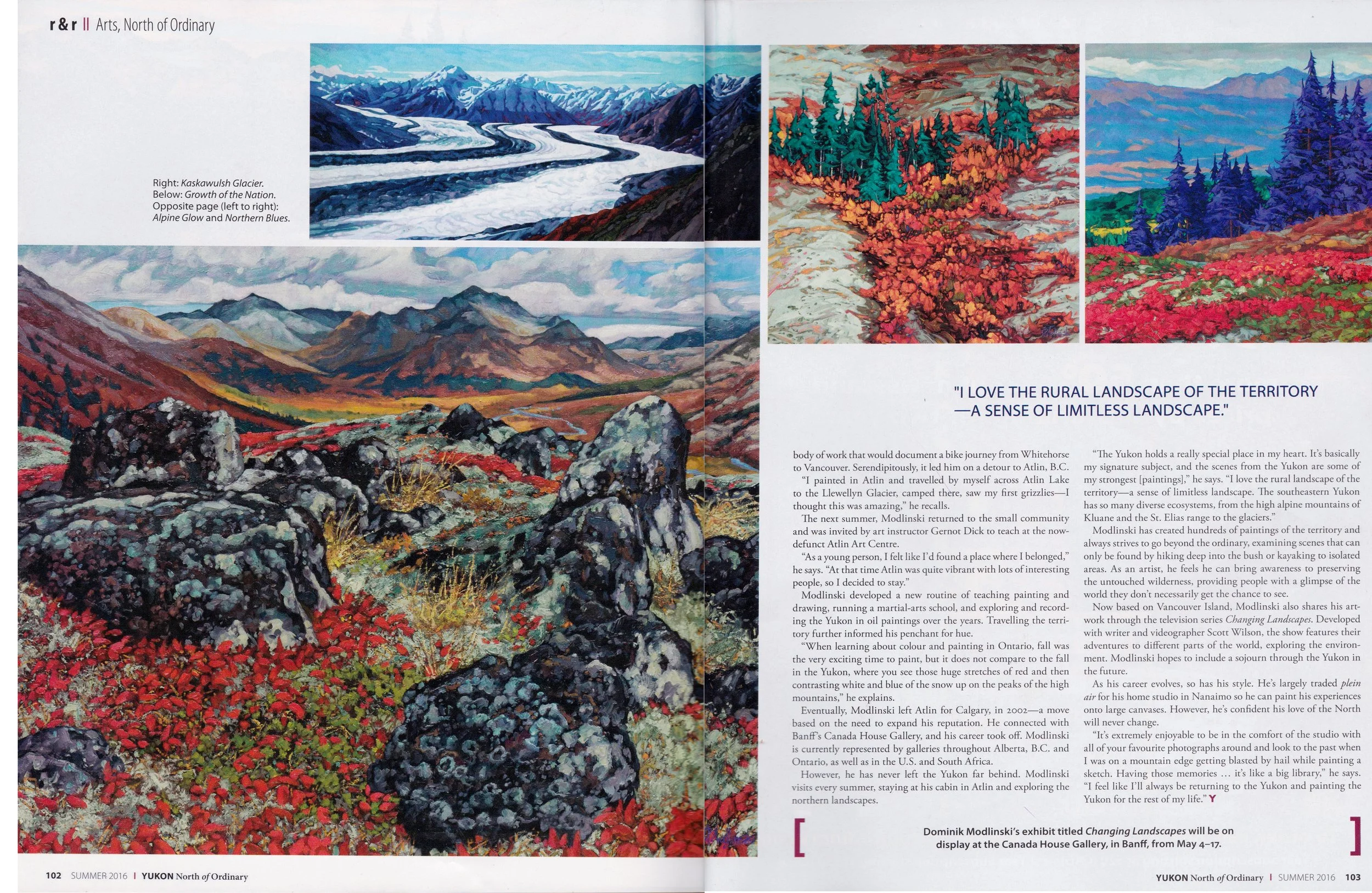 Dominik Modlinski in Print & Media | Canadian Landscape Artist Features ...
