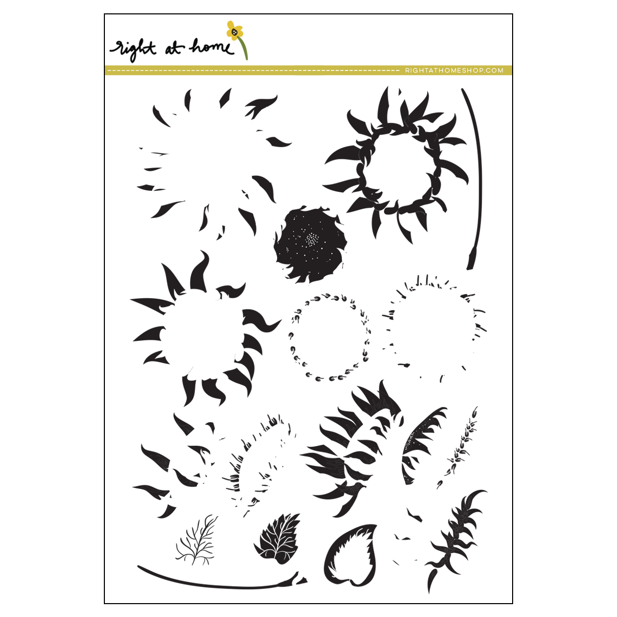 Sunflower Brushstroke Alphabet Card + Matching Envelope by Laurie S.