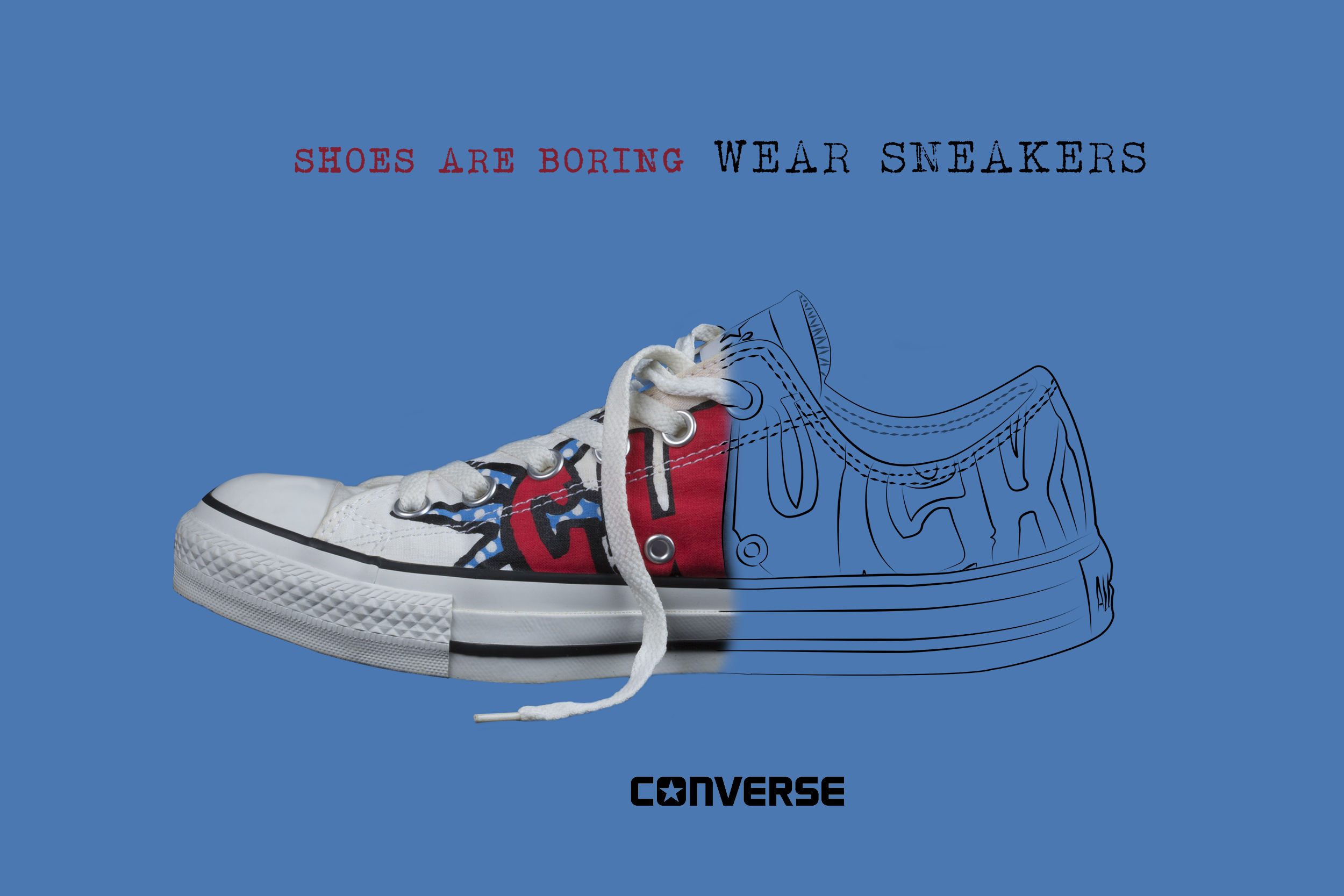 Shoes Are Boring Wear Sneakers Font