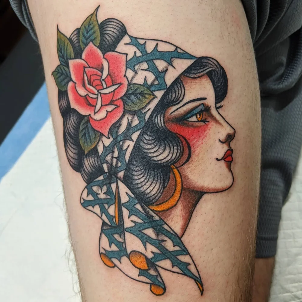 American Traditional Gypsy Tattoo