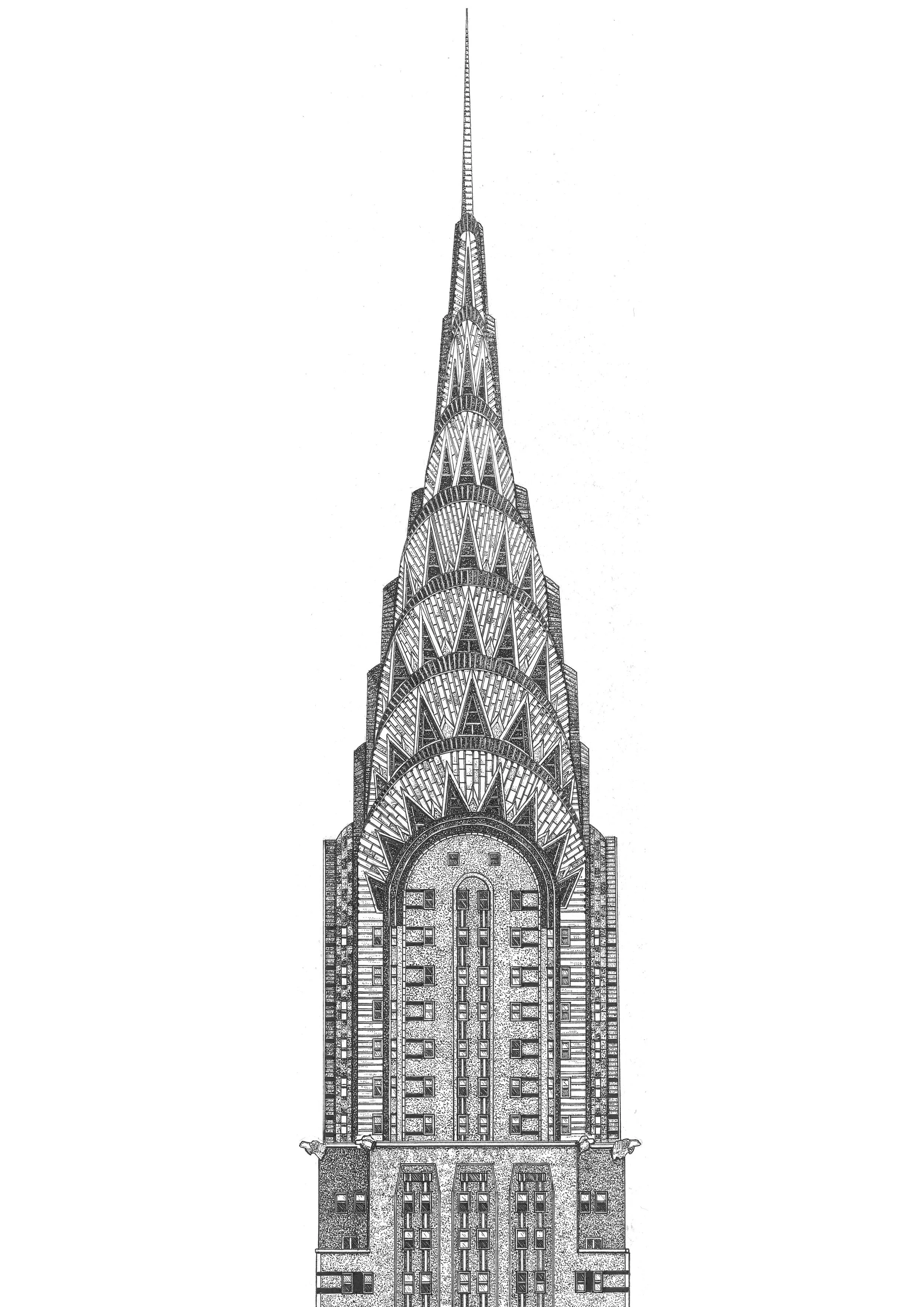 Chrysler Building Line Drawing