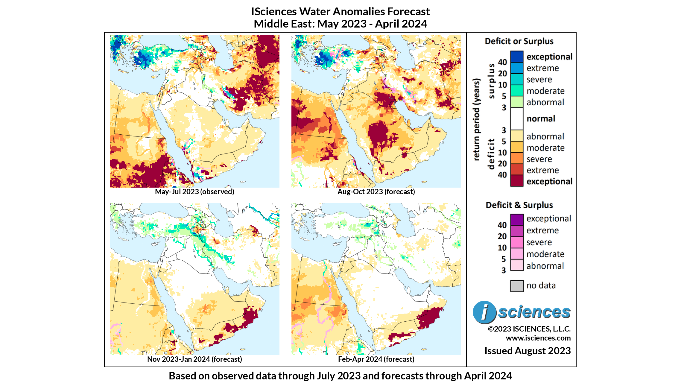 Middle East: Widespread deficit in Iran, surplus in W Turkey — ISCIENCES