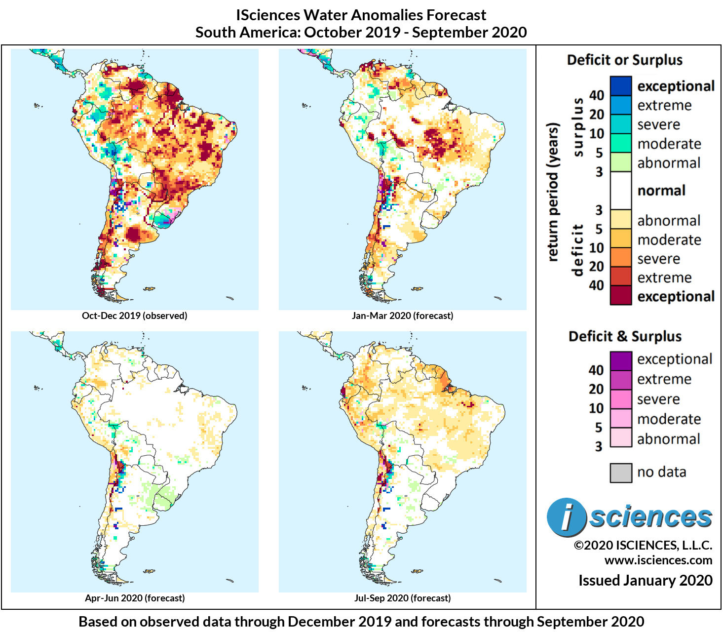 South America: Water deficits to persist in Chile & central Brazil ...