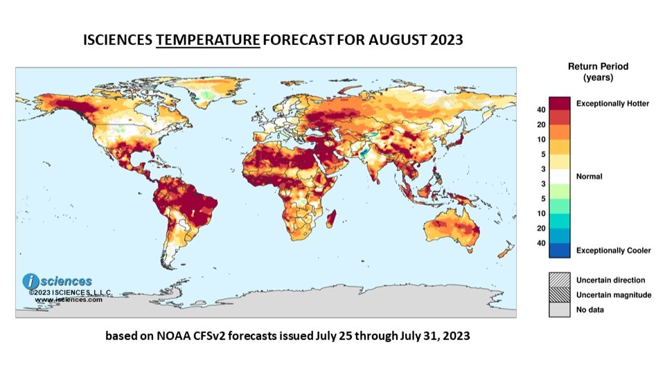 Global Precipitation & Temperature Outlook August 2023 — ISCIENCES