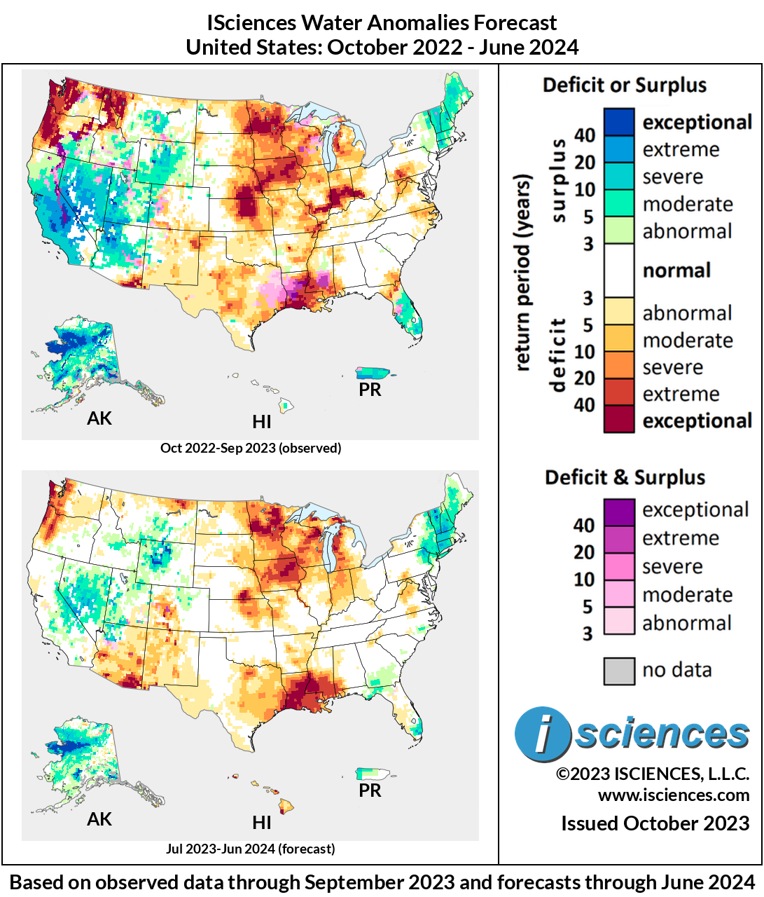 United States: Deficits continue in Upper Midwest, PNW — ISCIENCES