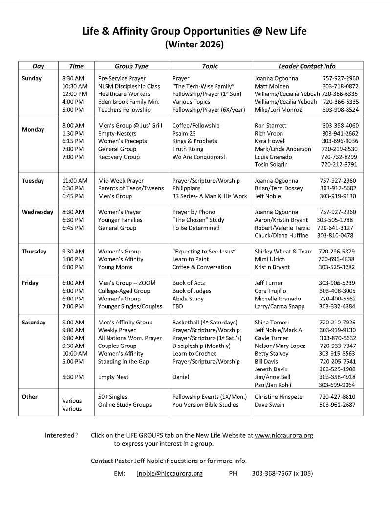 Life Groups — New Life Community Church