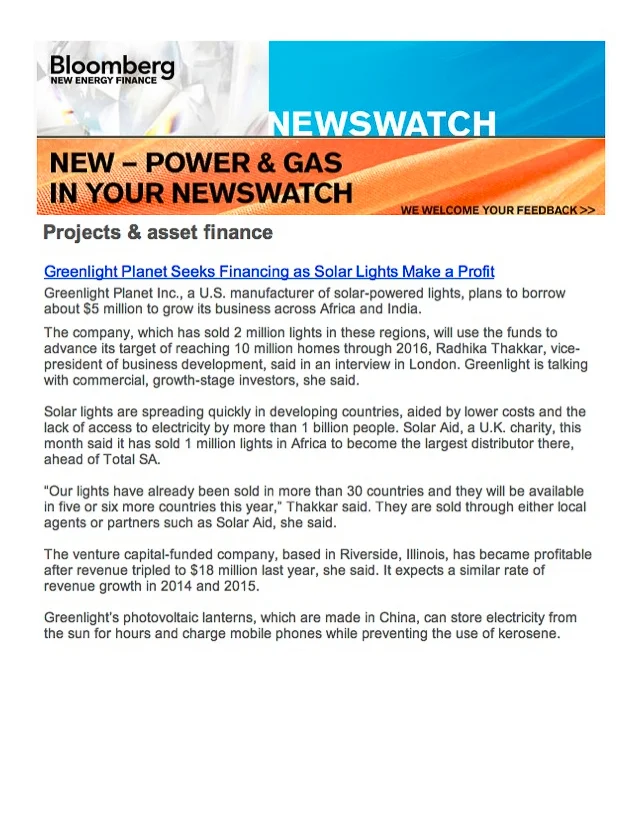 Greenlight Planet — Brand Building Communications