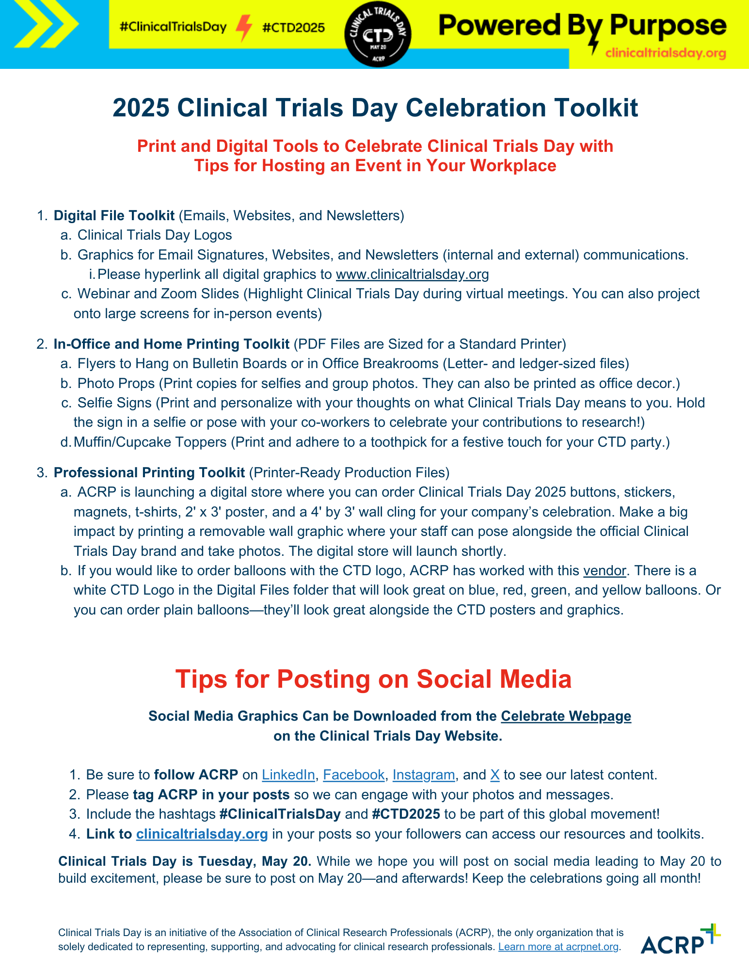 Celebration Kits — Clinical Trials Day