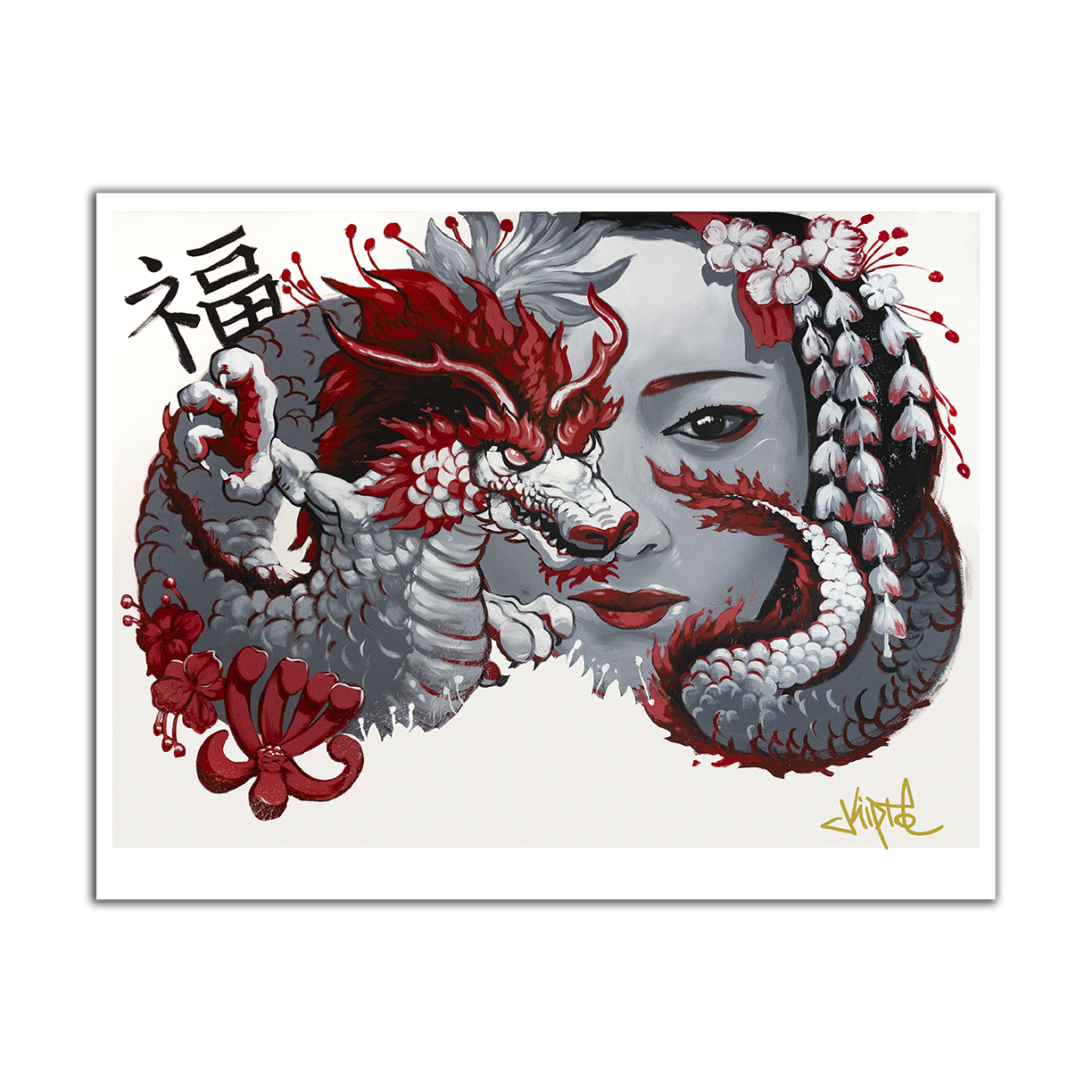 "Geisha Dragon" print — Kiptoe