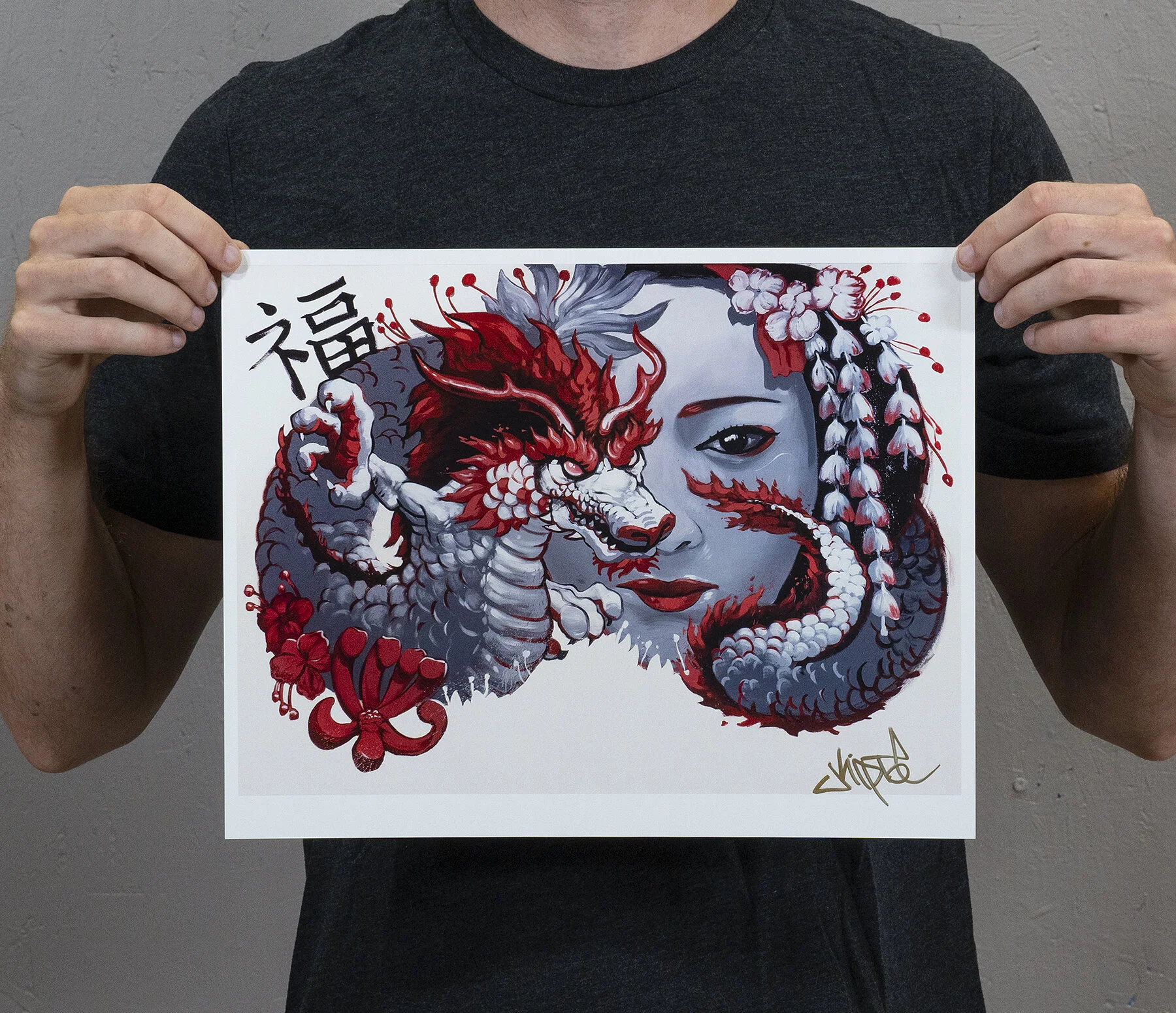 "Geisha Dragon" print — Kiptoe