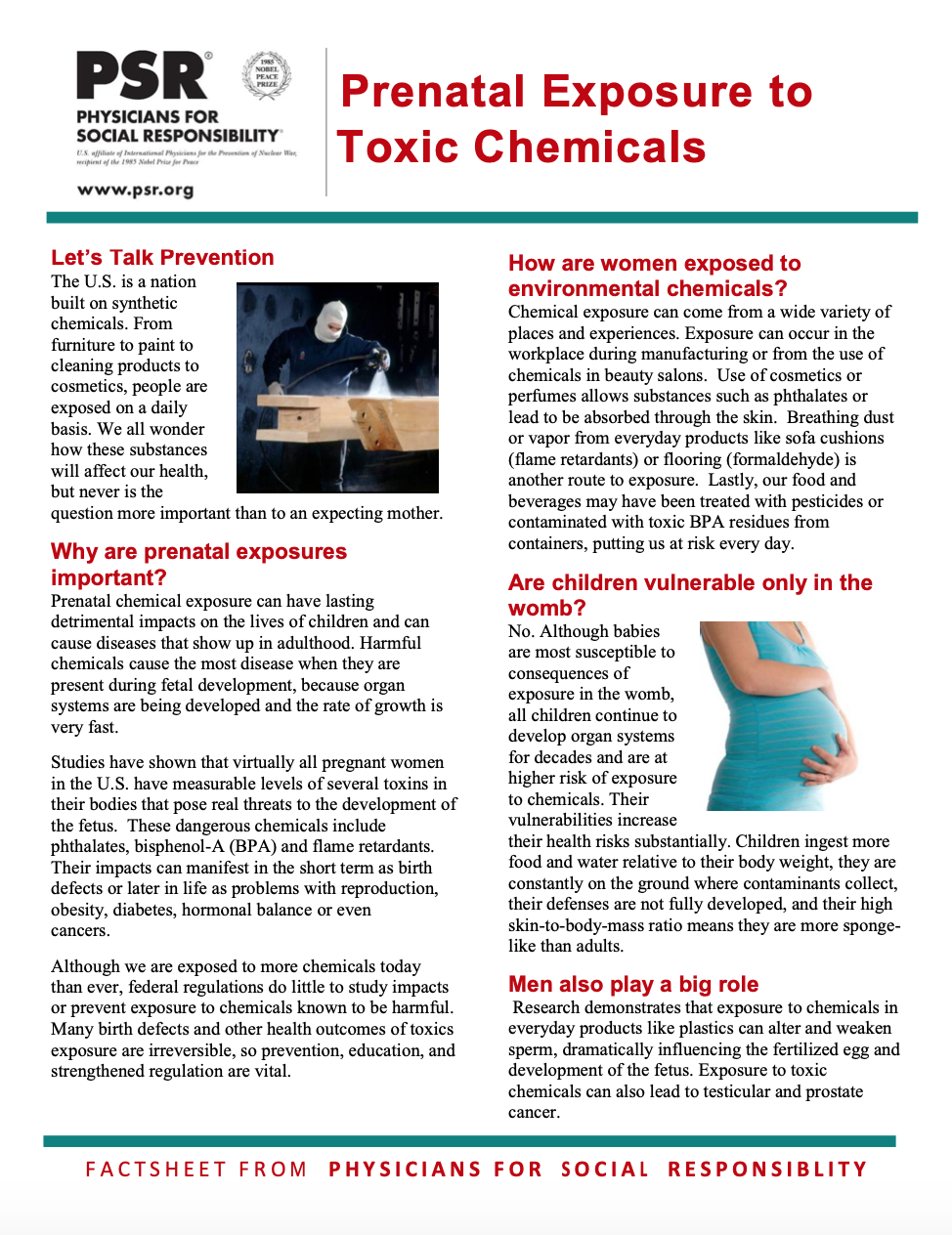 Prenatal Fact-Sheets — Wisconsin Environmental Health Network