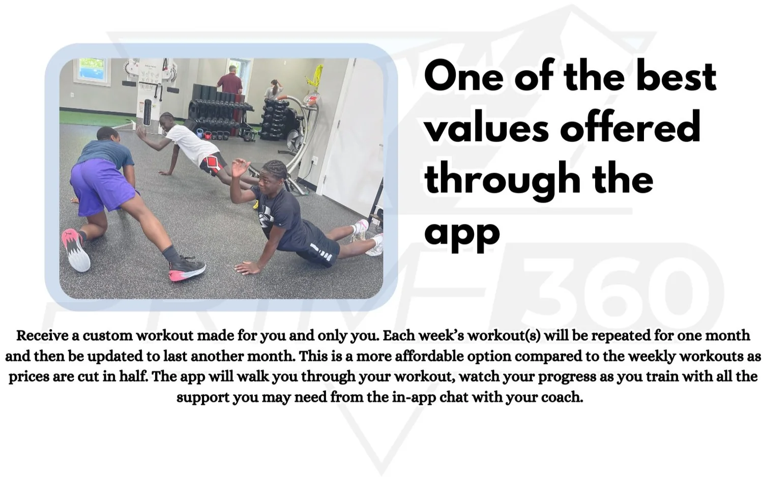 Monthly workouts — PRIME360