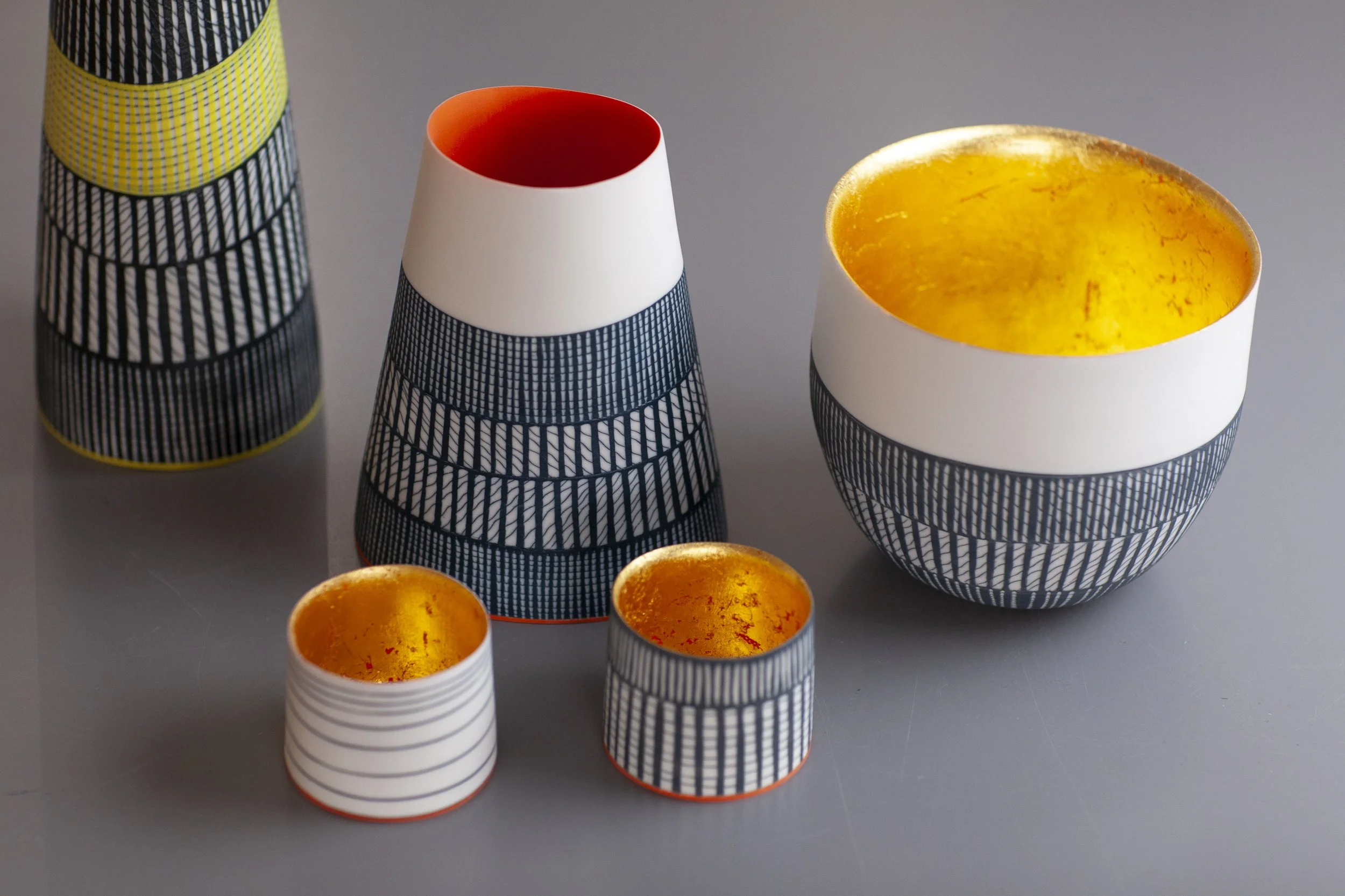 Oval Vase with Deep Orange Interior SC6 by Lara Scobie — cambridge ...