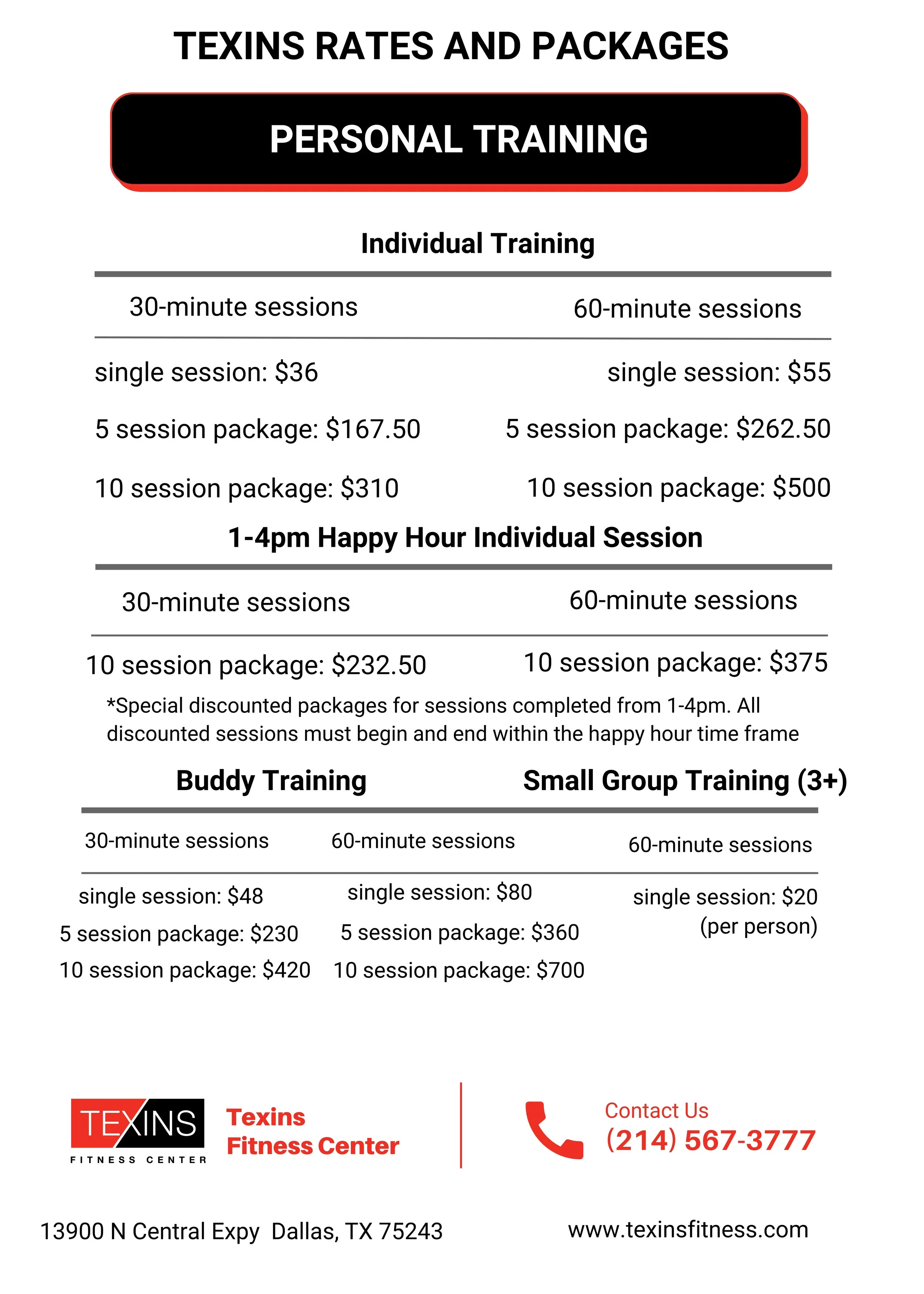 Rates and Packages — TEXINS