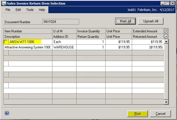 The Easy and Accurate Return in Dynamics GP Sales Order Processing