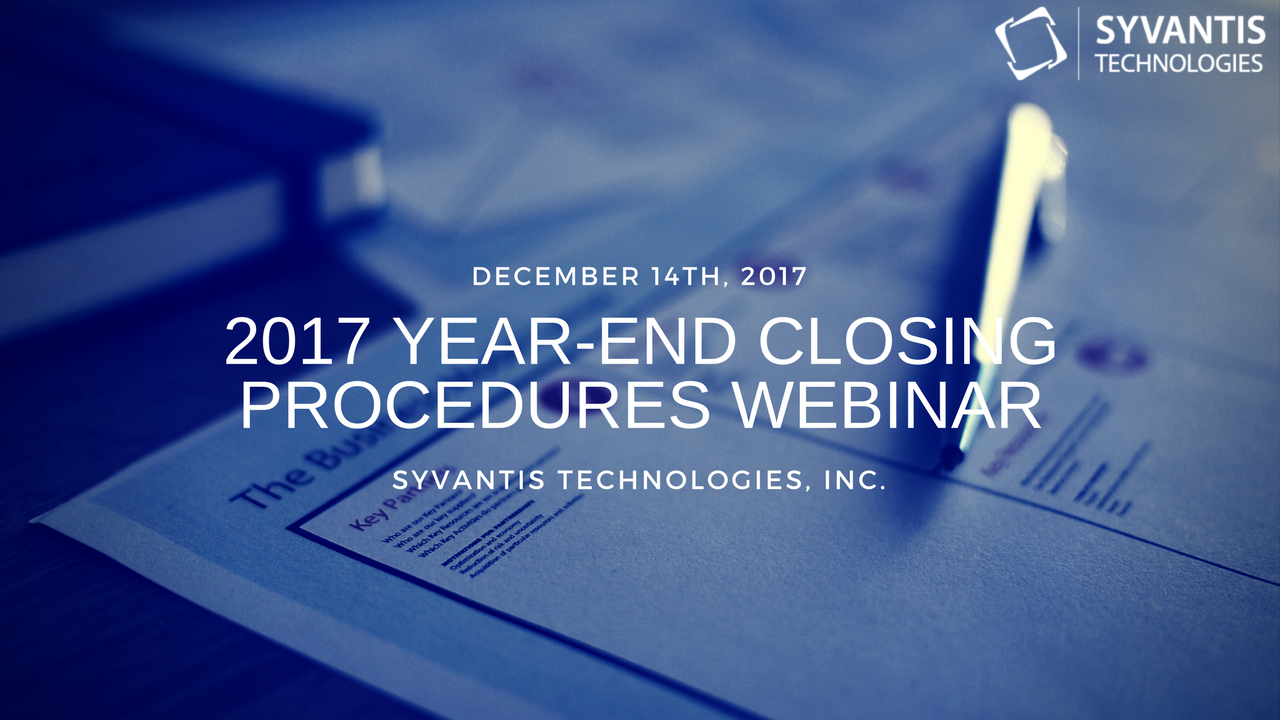 2017 Year-End Closing Procedures for Dynamics GP