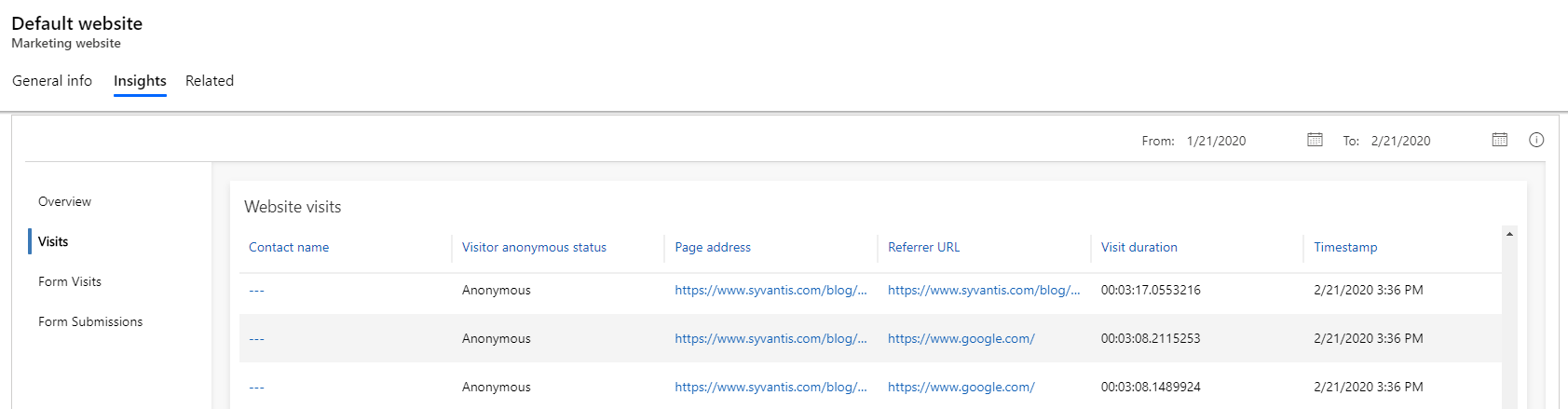Tracking online behavior with Dynamics 365 Marketing