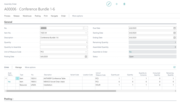 Working with BOMs in Business Central