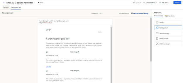 A breakdown of the new email designer experience in Dynamics 365 Marketing