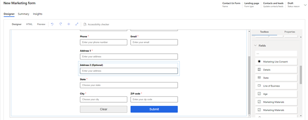 Managing web forms with Dynamics 365 Marketing