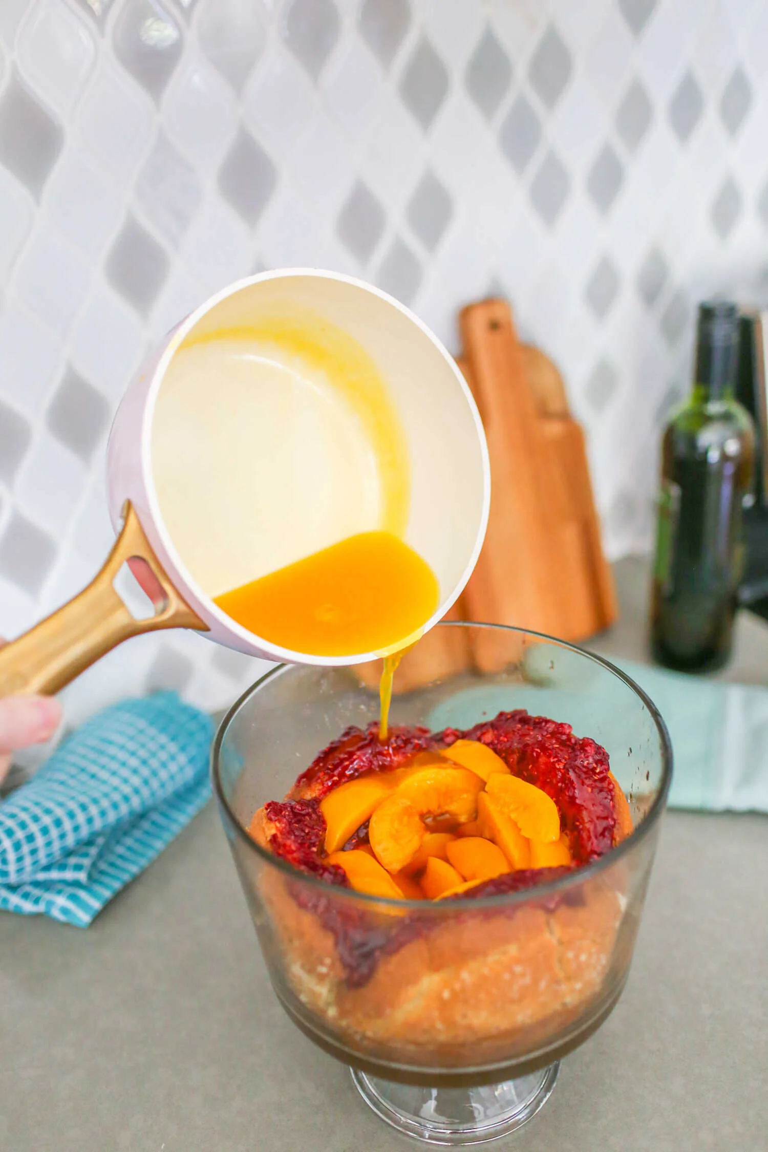 English Trifle Recipe with Custard, Raspberry Jam and Sherry