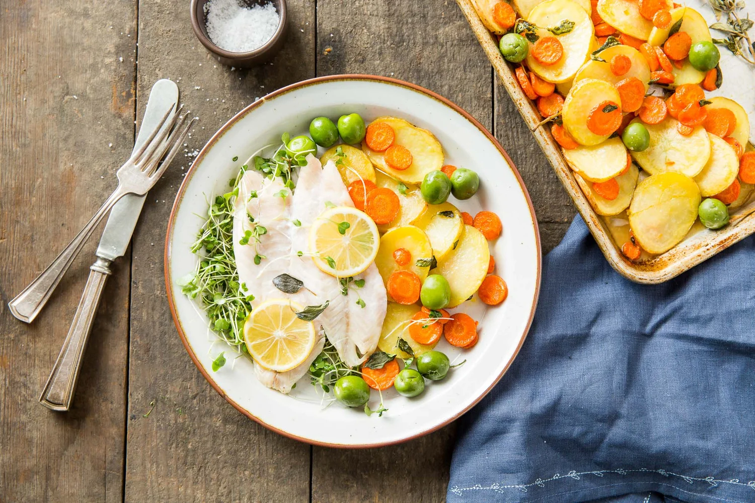 Baked Fish with Potatoes, Olives & Carrots >> The Gantzery